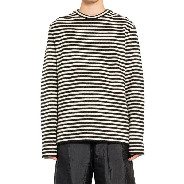 JIL SANDER Striped Wool Compact Jersey T-shirt