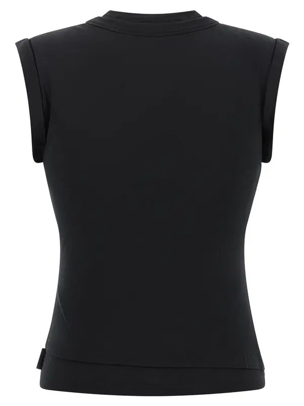 Alexander Wang Twisted Bust Layered Tank Top - Black