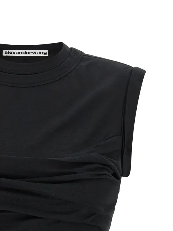 Alexander Wang Twisted Bust Layered Tank Top - Black