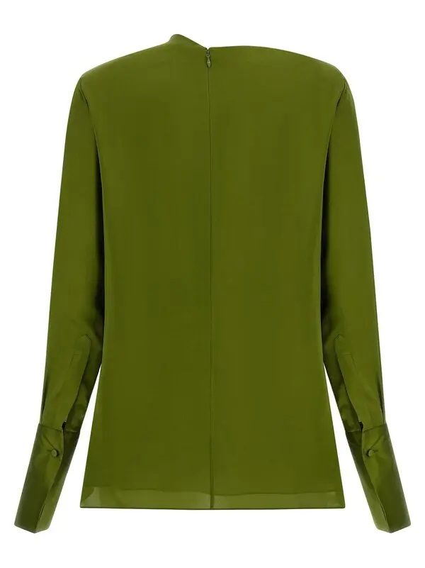 TOM FORD Draped Neck Blouse - Green