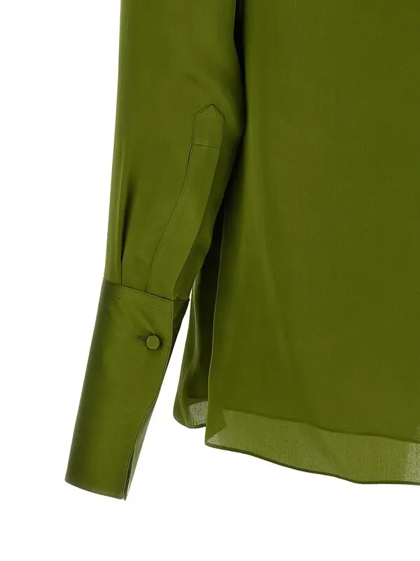 TOM FORD Draped Neck Blouse - Green