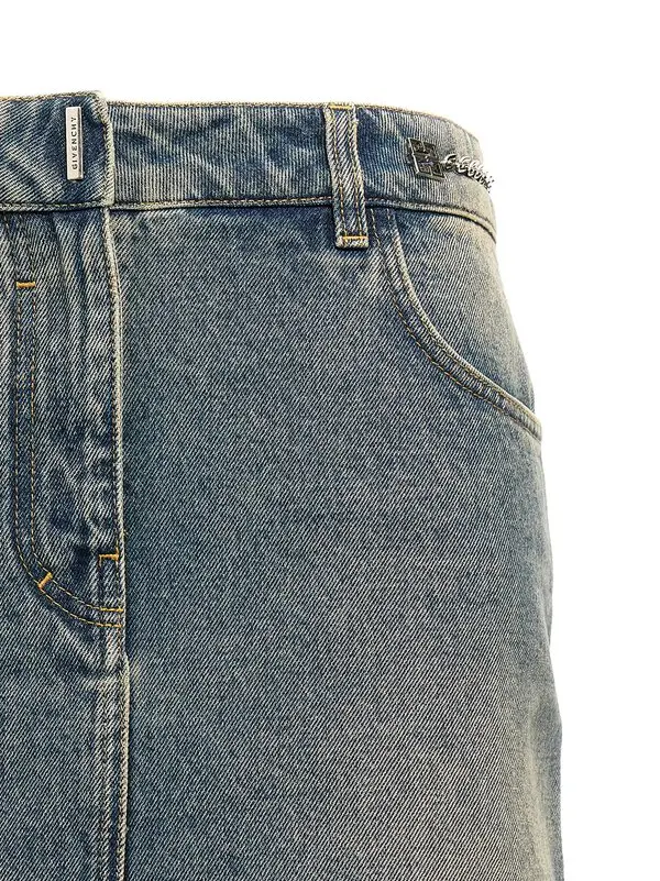 Givenchy Denim Mini Skirt - Blue