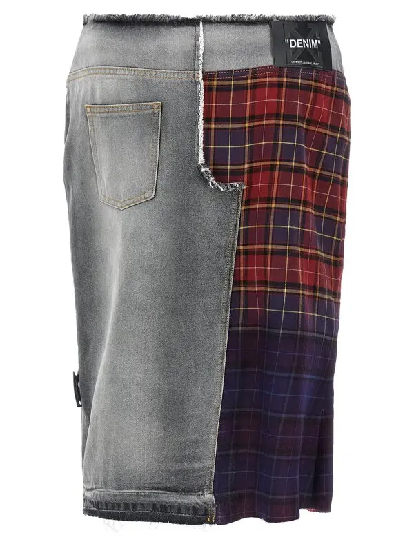 Off-White Patchwork Skirt - Multicolor