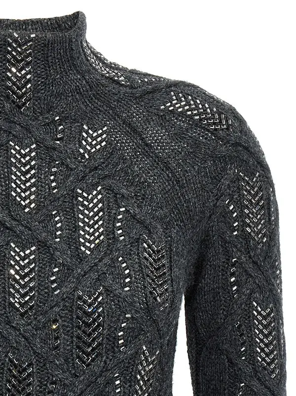 ERMANO SCERVINO Ermanno Scervino Crystal Braid Sweater