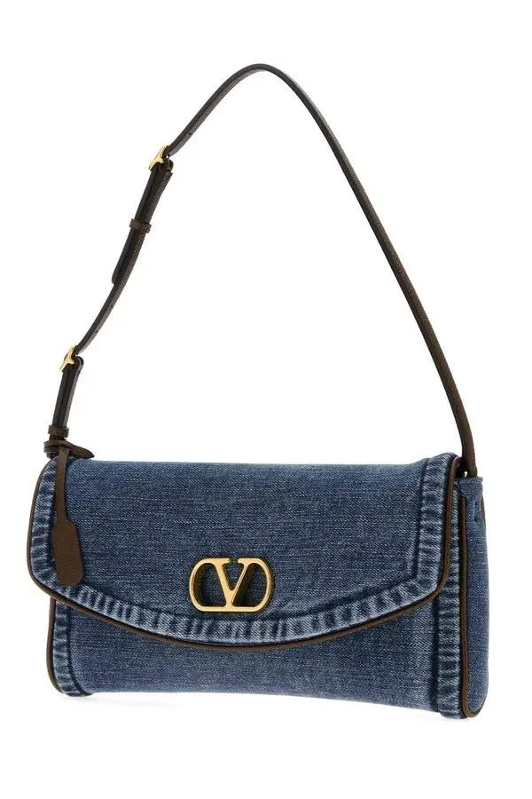 Valentino Garavani Denim Devain Shoulder Bag - Blue