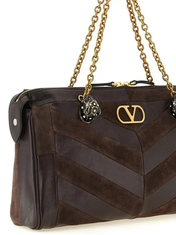 Valentino Garavani Panthea Medium Shoulder Bag - Brown