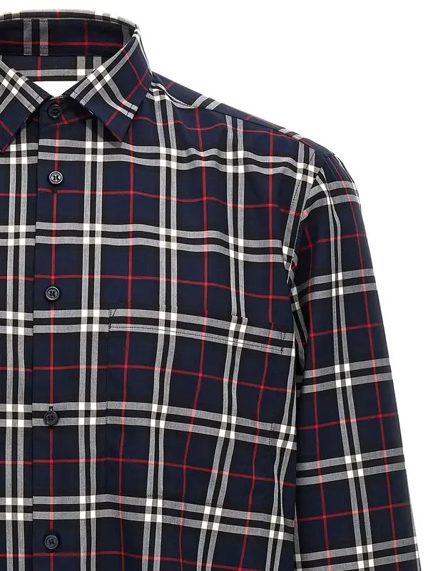 Burberry Check Shirt - Blue