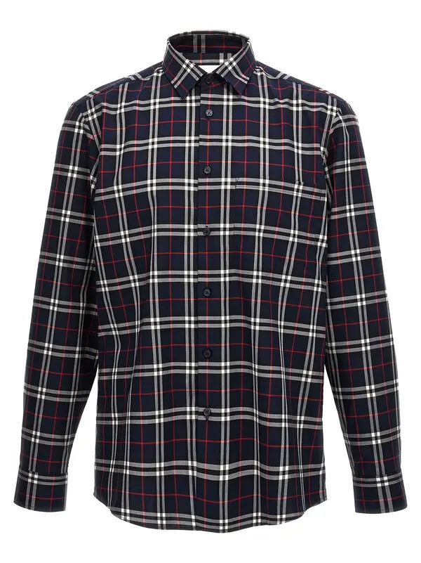 Burberry Check Shirt - Blue