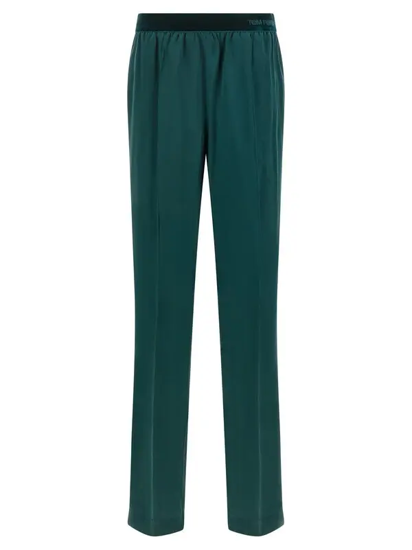 TOM FORD Silk Trousers - Green