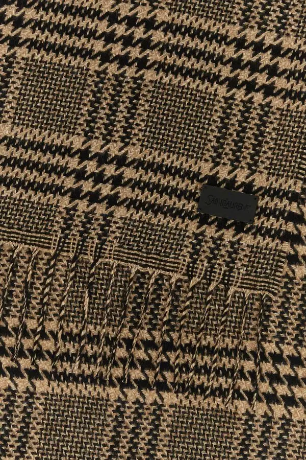 Saint Laurent Embroidered Silk Blend Scarf