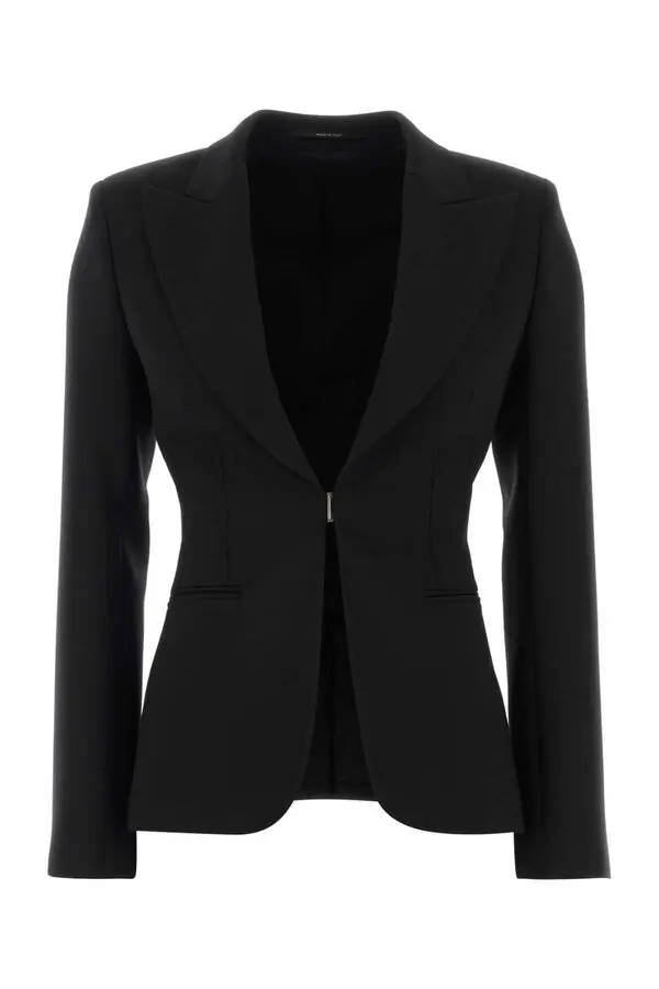 Gucci Stretch Wool Blend Blazer - Black