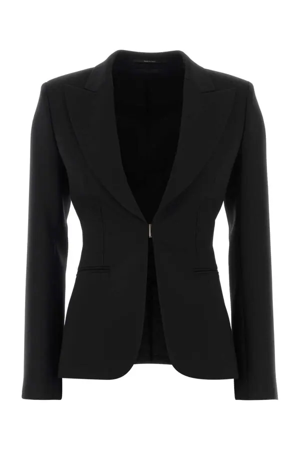 Gucci Stretch Wool Blend Blazer - Black