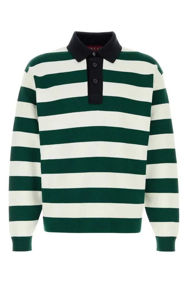 Gucci Embroidered Silk Blend Polo Shirt - Multicolor