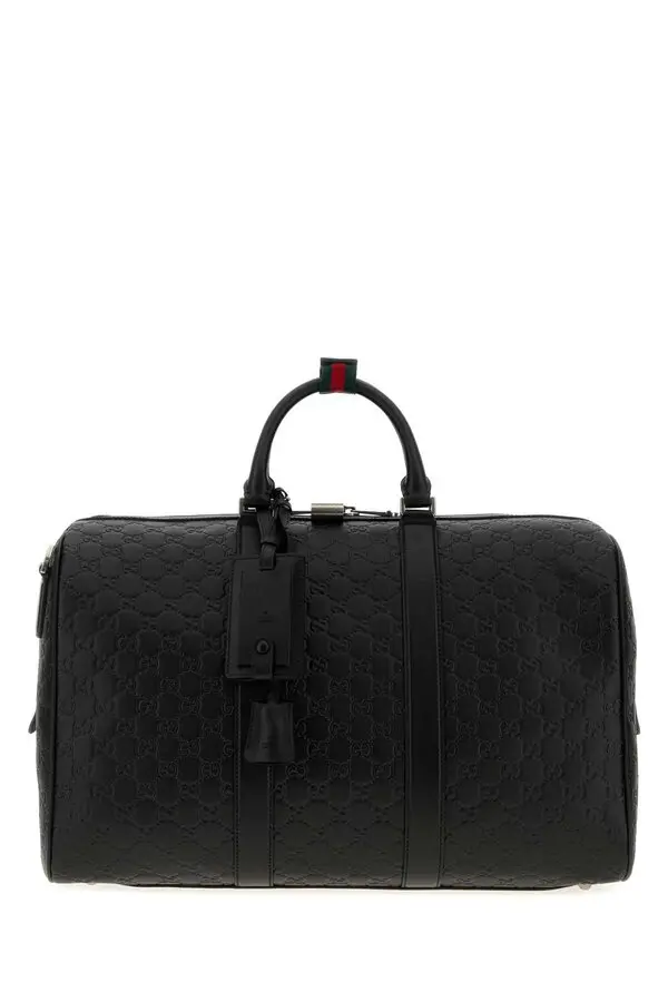 Gucci Leather Emblem Travel Bag