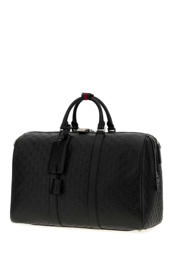 Gucci Leather Emblem Travel Bag