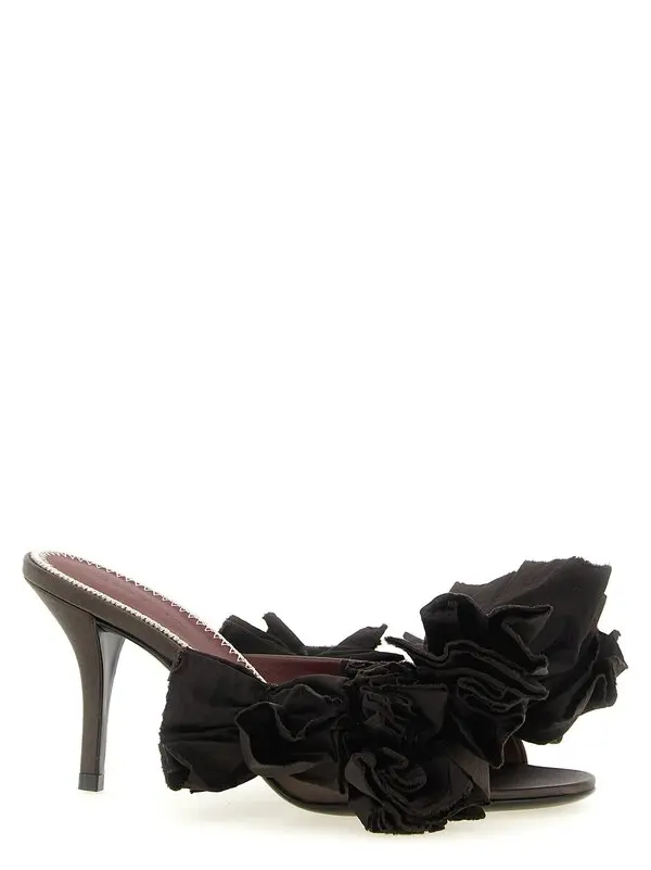 Magda Butrym Mule Flowers Taffeta - Brown