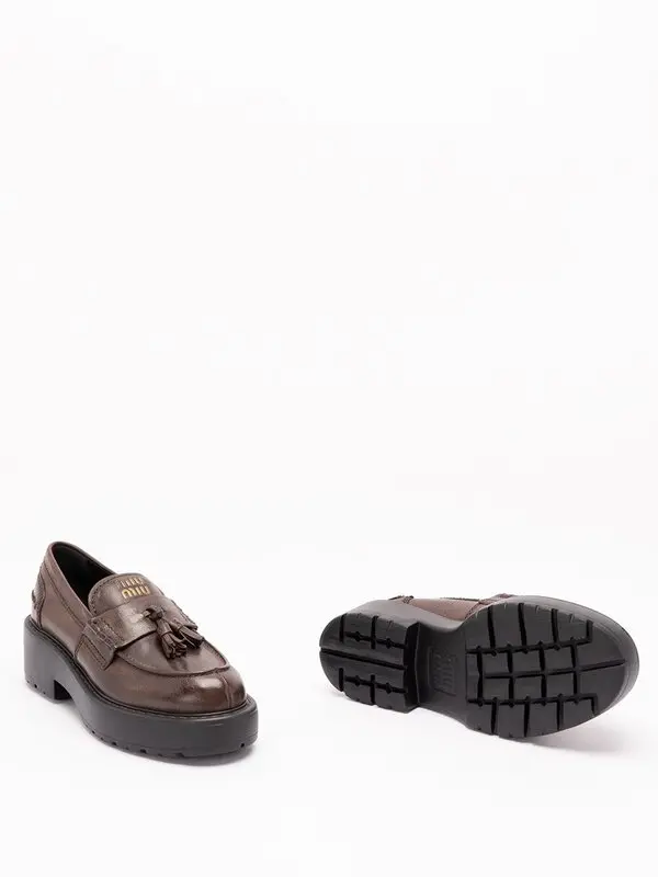 Miu Miu Leather Loafers - Multicolor