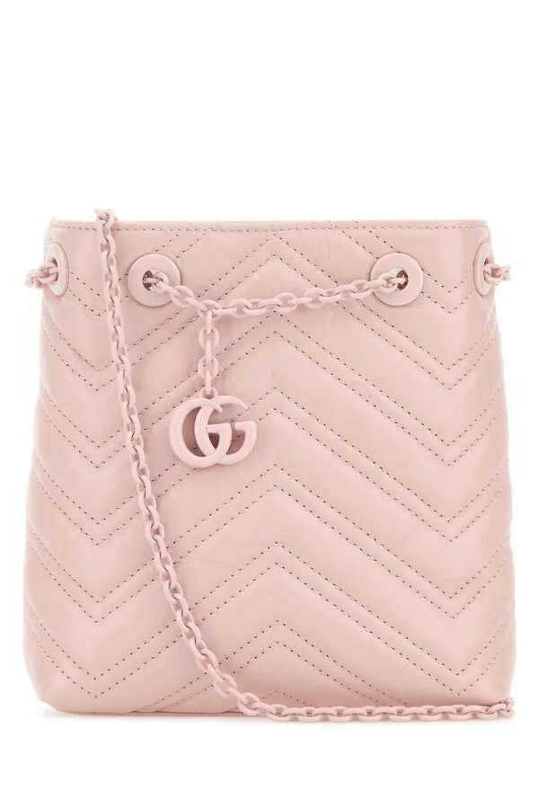 Gucci Leather Micro Gg Marmont Bucket Bag - Pink