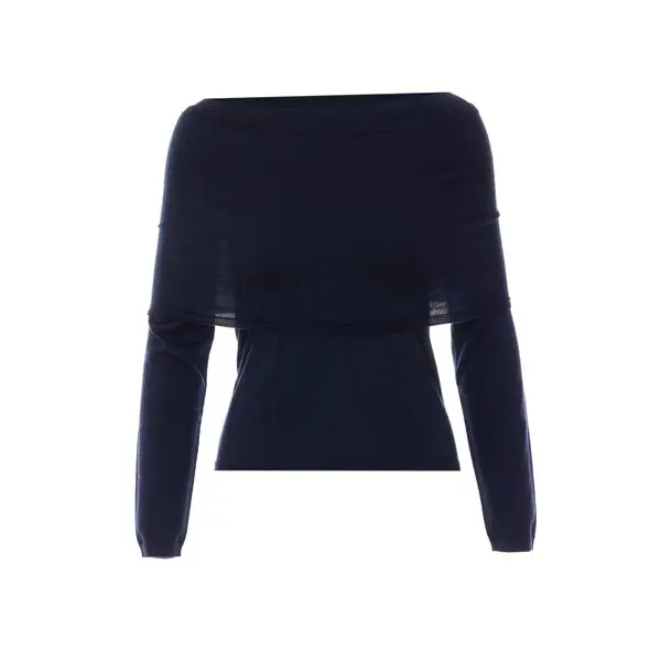 Max Mara Faretra Long-sleeve Cashmere Top - Blue
