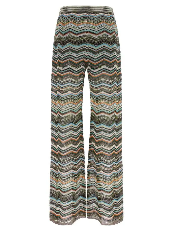 Missoni Metallic Chevron Palazzo Pants - Multicolor