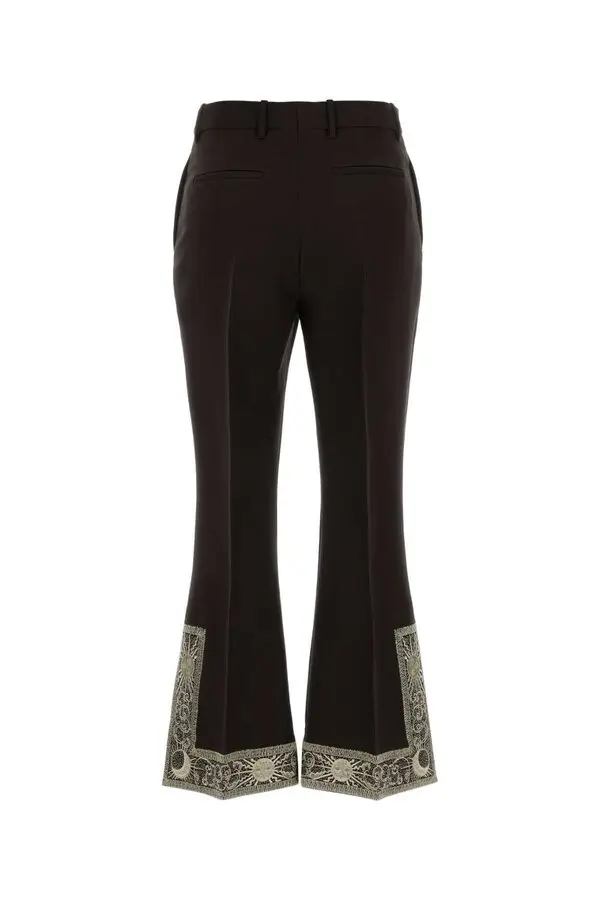 Burberry Chocolate Wool Blend Flared Pant
