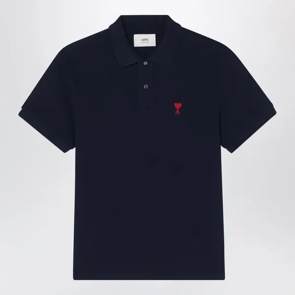 AMI Paris Midnight De Coeur Polo Shirt - Blue