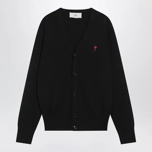 AMI Paris De Coeur Wool Cardigan