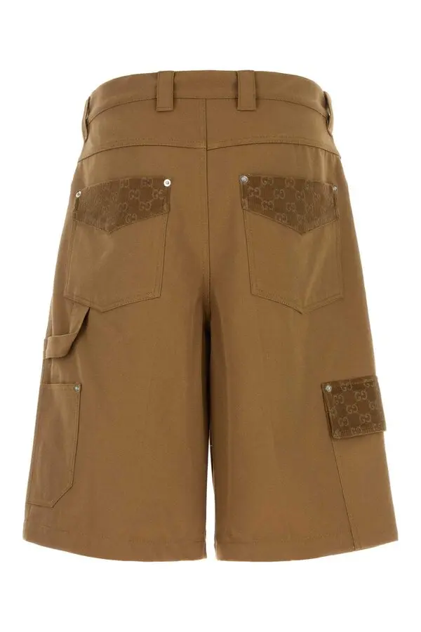 Gucci Caramel Cotton Bermuda Shorts