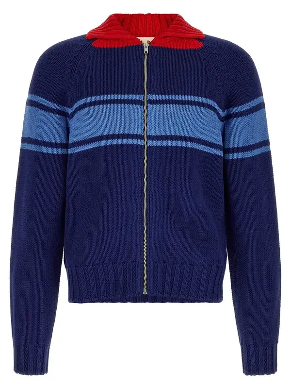 Marni Color Block Details Cardigan - Blue