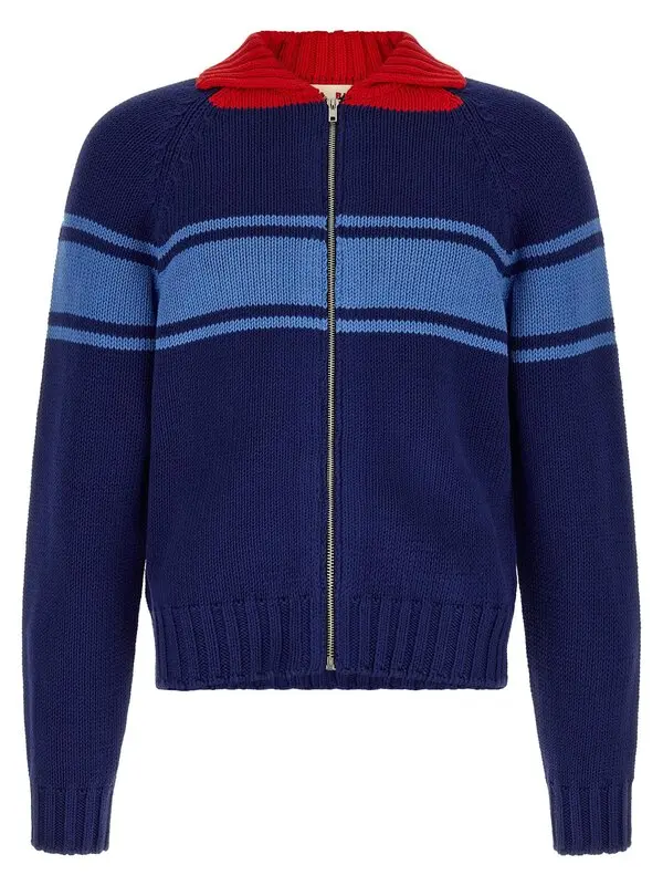 Marni Color Block Details Cardigan - Blue