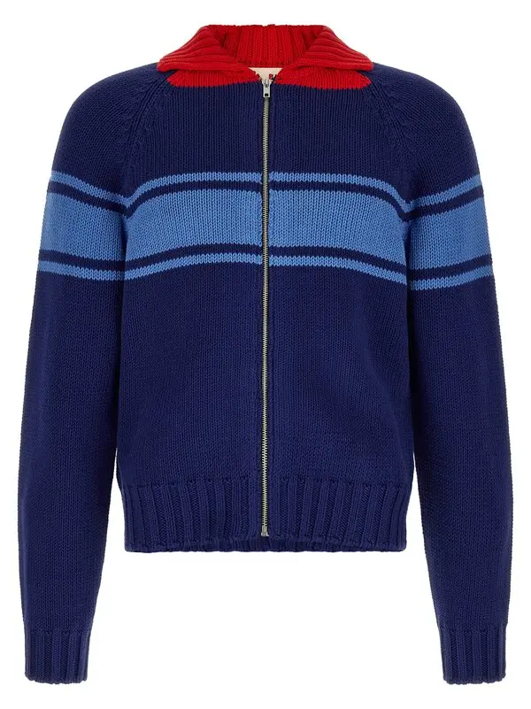 Marni Color Block Details Cardigan - Blue