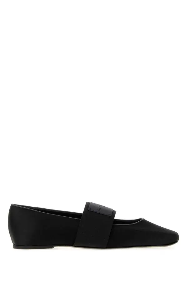 Givenchy Satin Sliced Square Ballerinas - Black