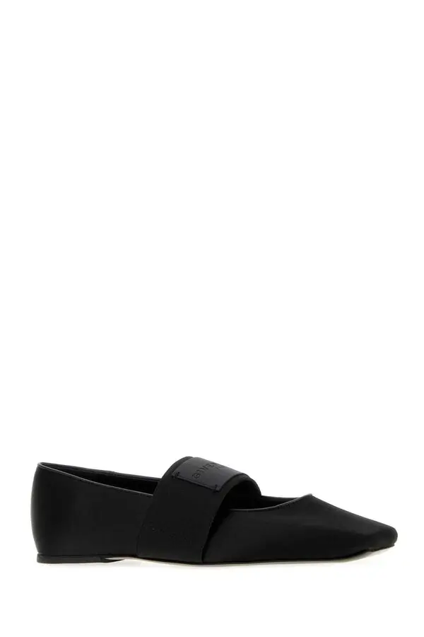 Givenchy Satin Sliced Square Ballerinas - Black