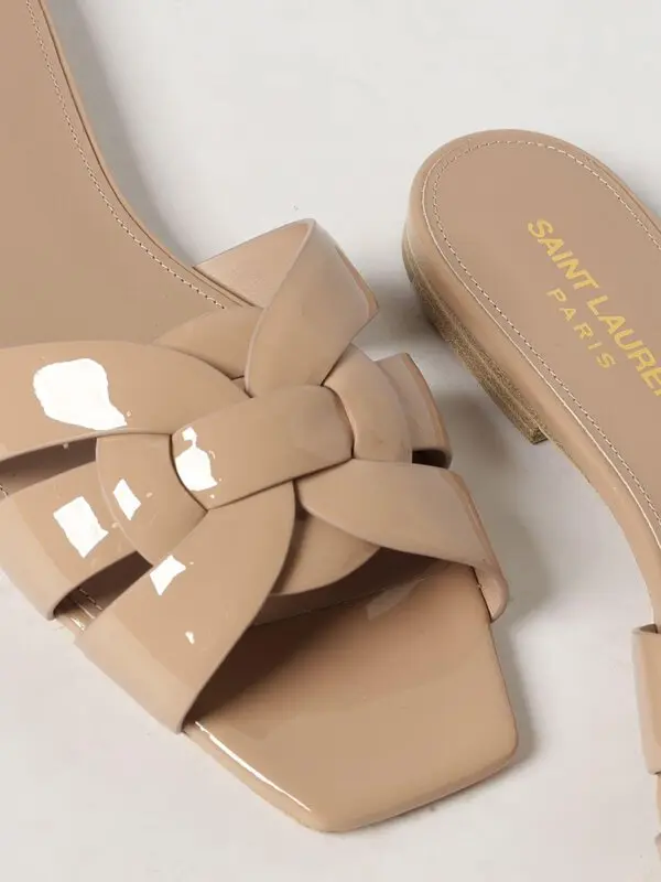 Saint Laurent Flat Sandal - Cream