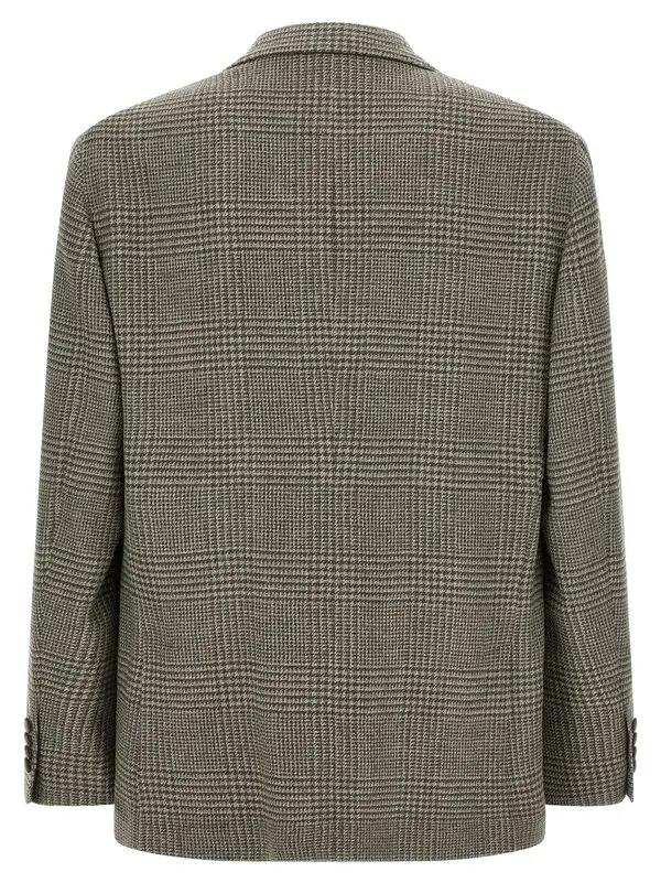 Brunello Cucinelli Prince Of Wales Blazer - Green