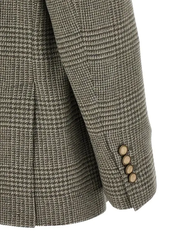 Brunello Cucinelli Prince Of Wales Blazer - Green