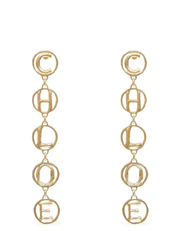 Chloé Script' Earrings - Gold