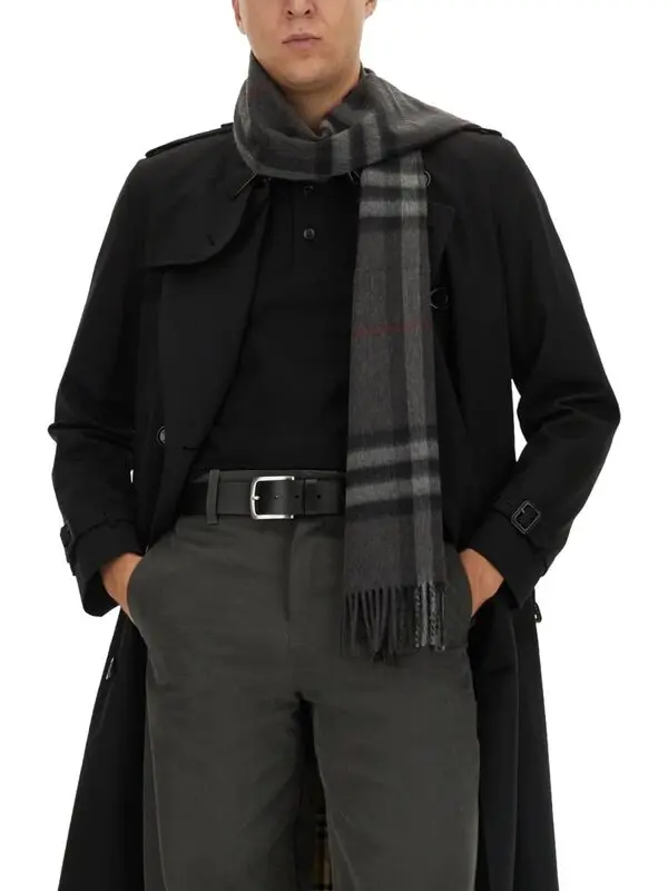 Burberry Cashmere Check Scarf - Black