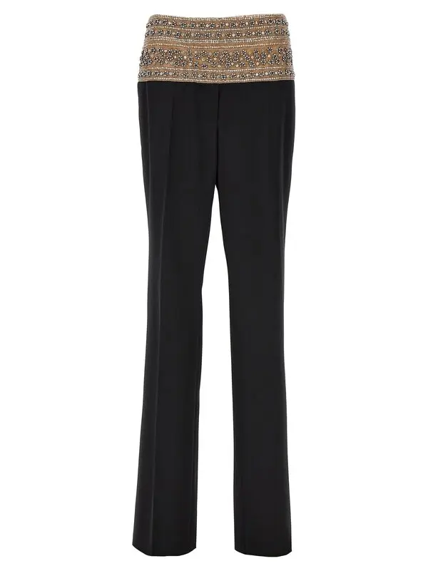 Stella McCartney Crystal-embellished Wool Trousers - Black