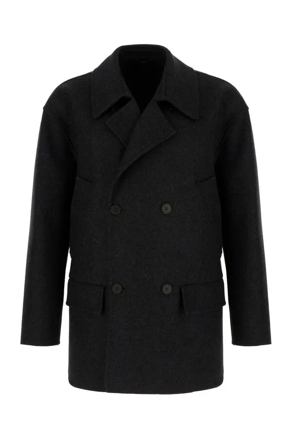 Fendi Textured Double Breasted Pea Coat - Multicolor