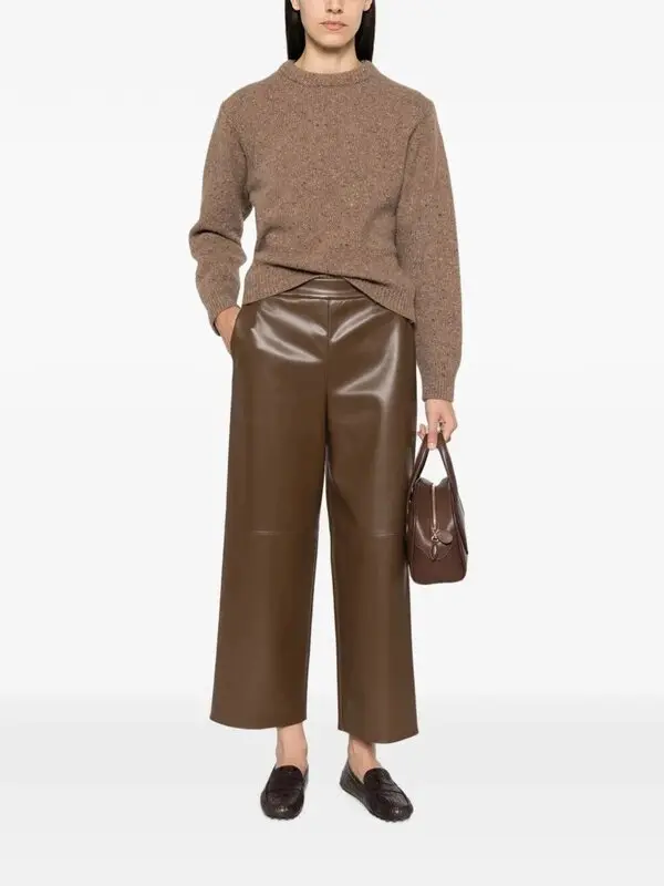 Max Mara S Leather-look Cropped Pants