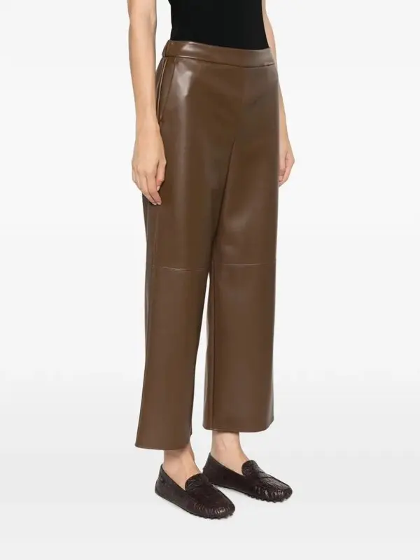 Max Mara S Leather-look Cropped Pants