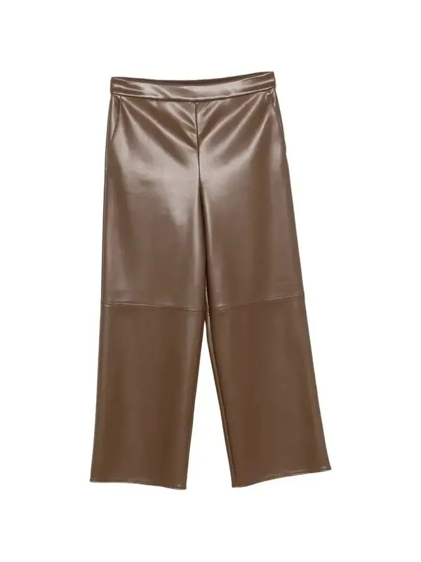 Max Mara S Leather-look Cropped Pants - Multicolor