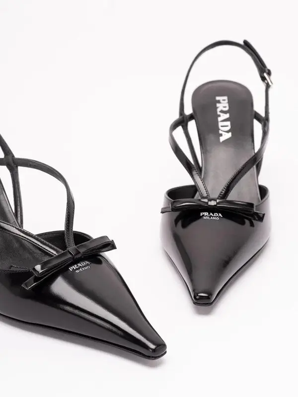 Prada Brushed Leather Slingback Pumps - Multicolor