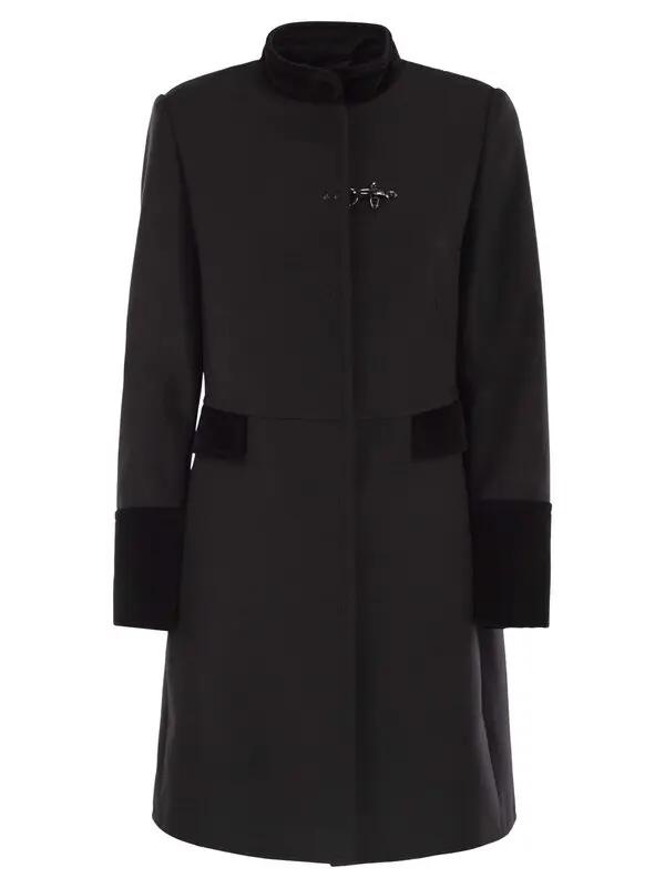 FAY Wool Cloth Coat - Black