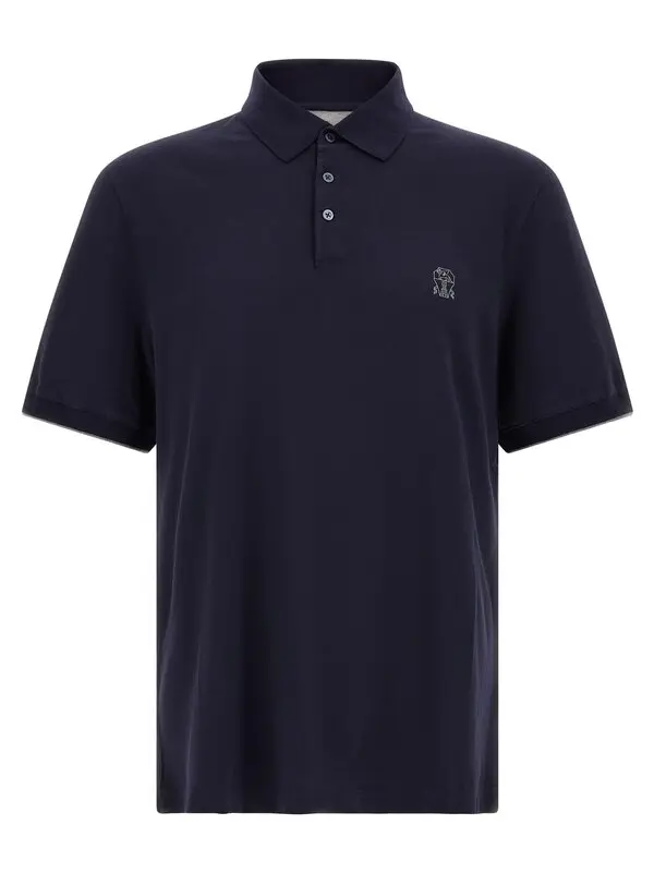 Brunello Cucinelli Logo Piqué Polo Shirt