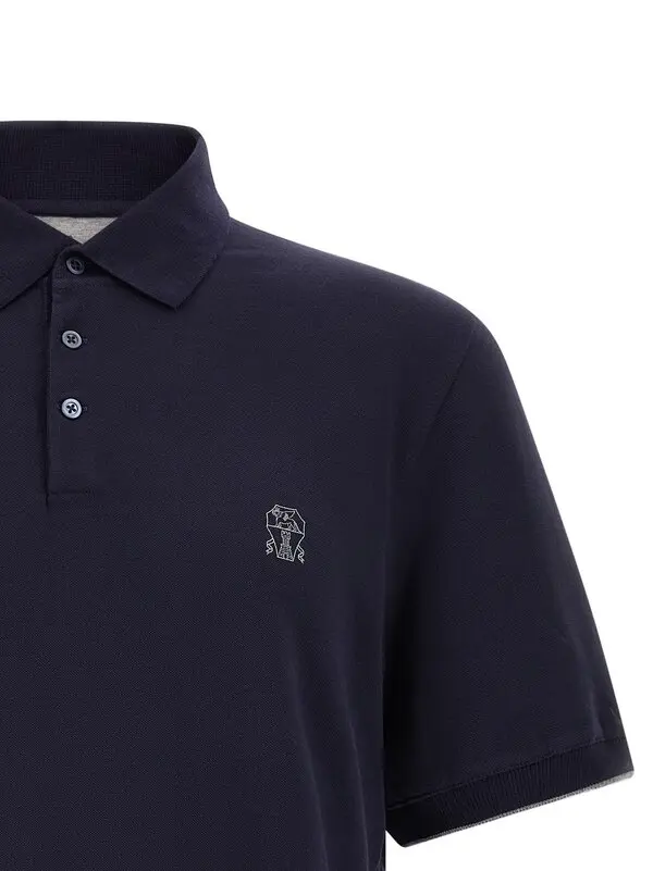 Brunello Cucinelli Logo Piqué Polo Shirt