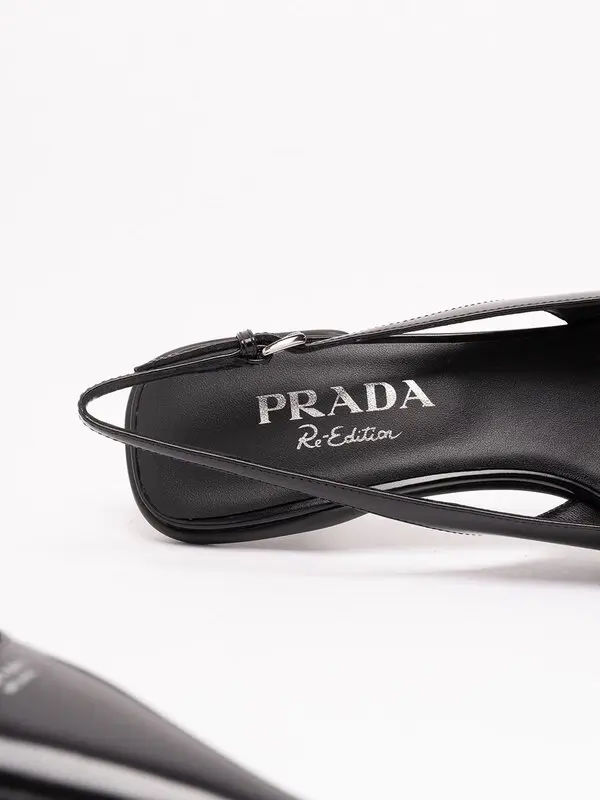 Prada Brushed Leather Slingback Pumps