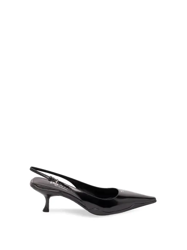 Prada Brushed Leather Slingback Pumps