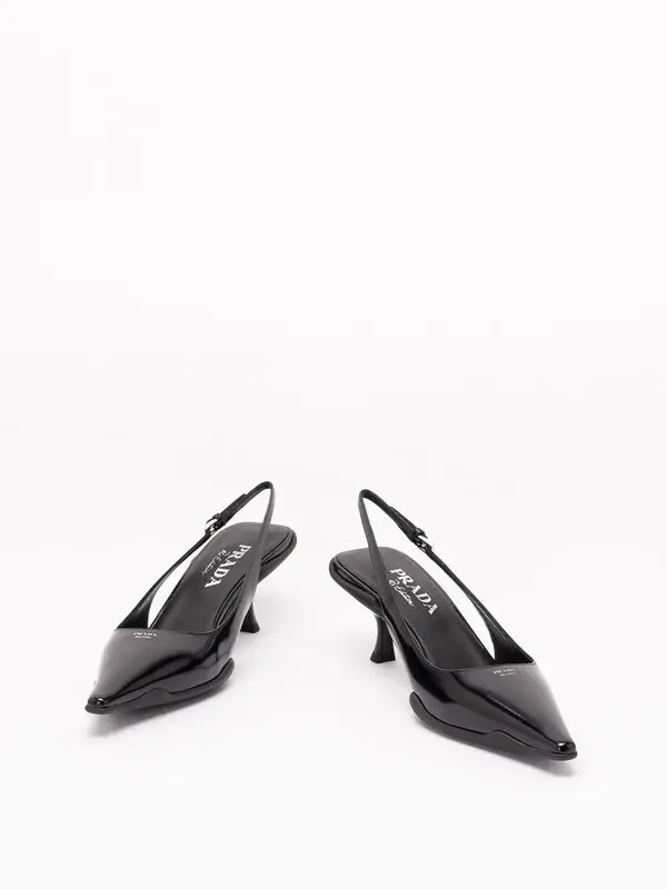Prada Brushed Leather Slingback Pumps